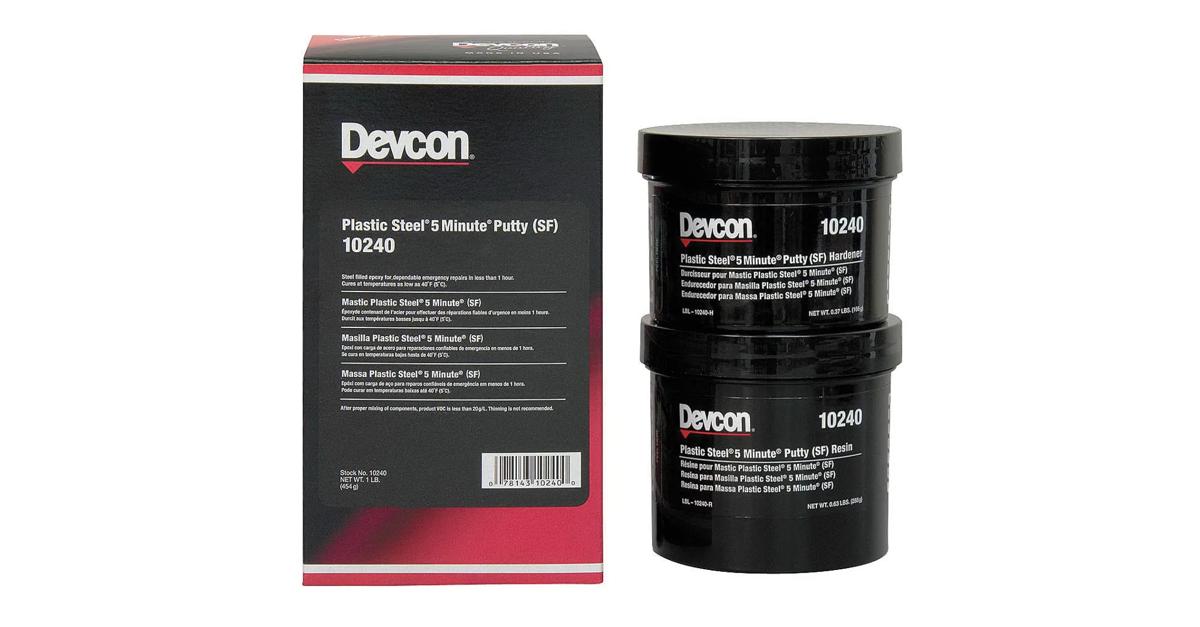 Devcon 10240 Plastic Steel® 5-Minute® Steel Filled Epoxy Putty, 1 lb ...