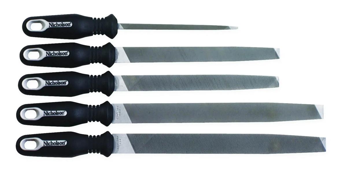 Nicholson 22040HNN 5 Piece General Purpose File Set, Rubber-Coated ...