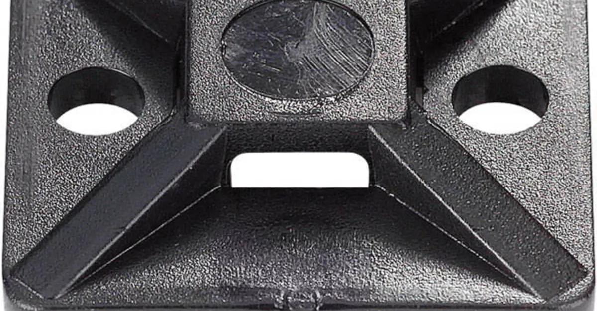 HellermannTyton MB3A 4-Way Polyamide Cable Tie Mount, 3/4" L x 3/4" W x ...