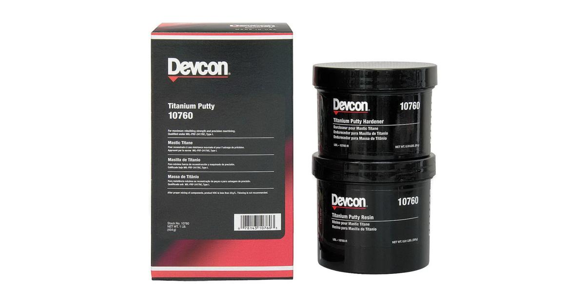 Devcon 10760 Titanium Filled Epoxy Putty, 1 lb Can, Gray/Off-White ...